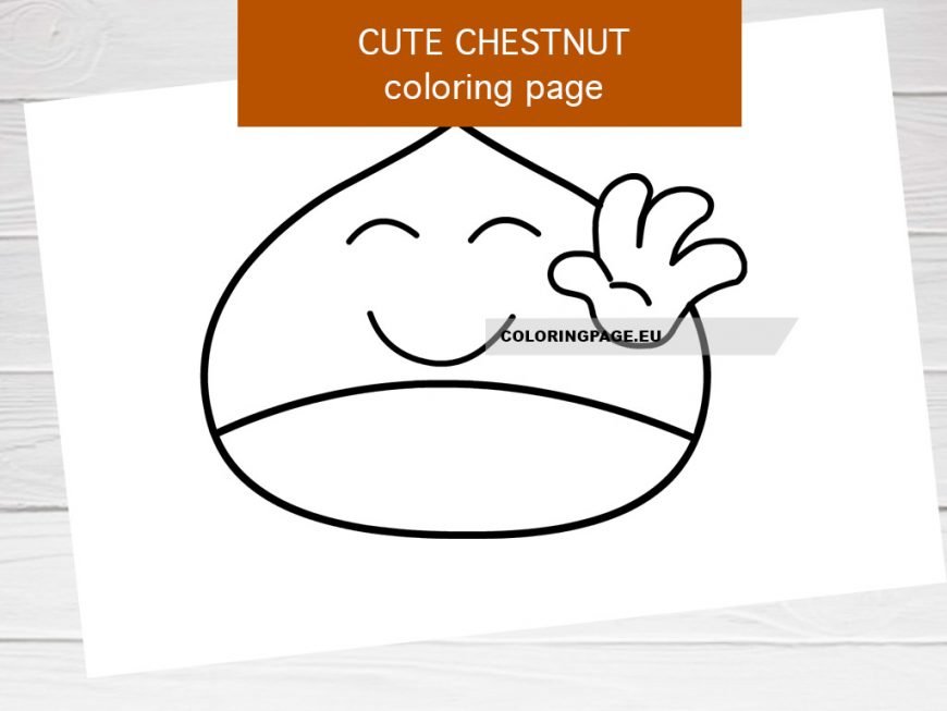 Happy Chestnut coloring illustration | Coloring Page