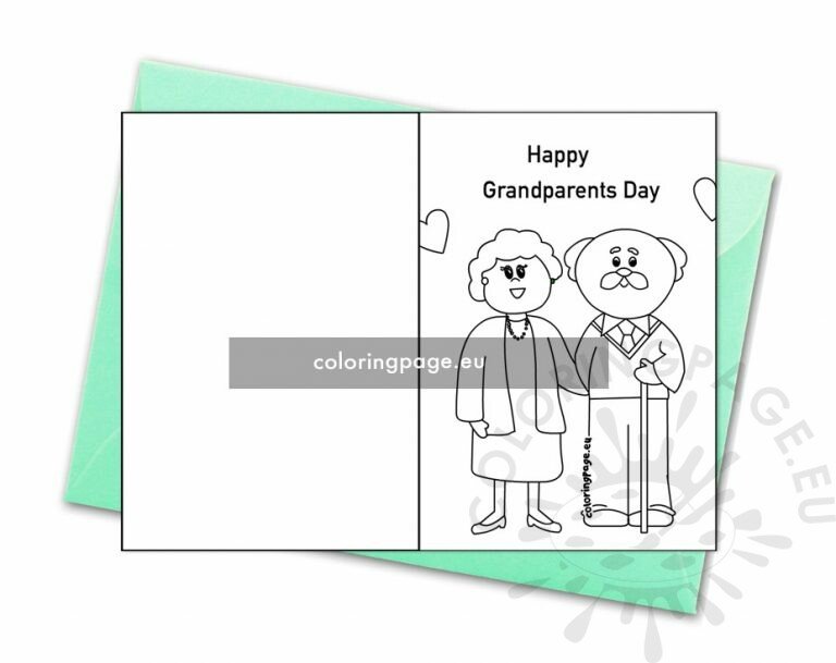 Grandparents Day Card coloring page | Coloring Page