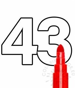 Number 43 template | Coloring Page