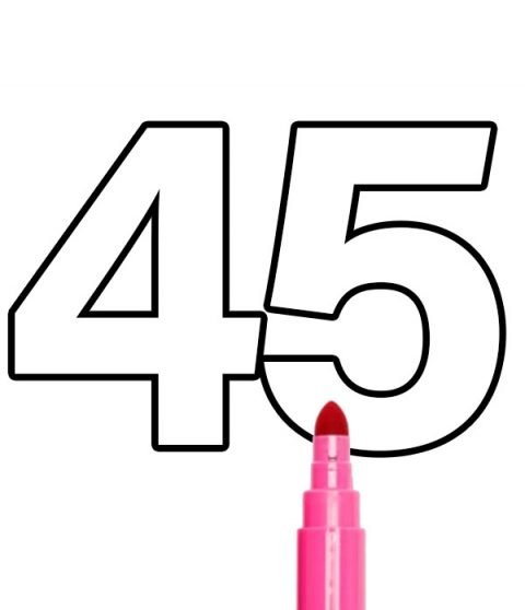 Number 45 template | Coloring Page