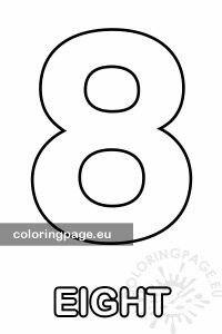 Number eight template printable | Coloring Page