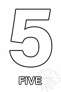 Number five template | Coloring Page