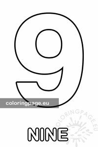Number nine template pdf | Coloring Page