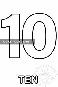 Number ten template printable | Coloring Page