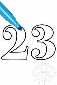 Printable Number 23 outline | Coloring Page