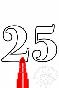 Number 25 template | Coloring Page