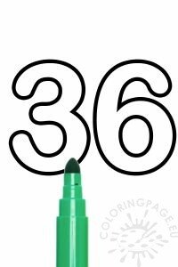 Number 36 outline | Coloring Page
