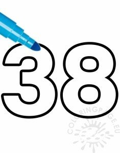 Number 38 outline | Coloring Page