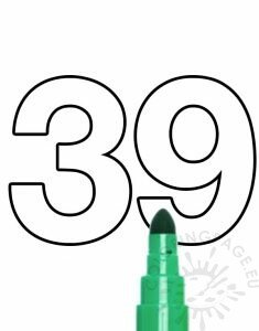 Printable Number 39 template | Coloring Page