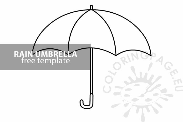 Rain umbrella free template | Coloring Page