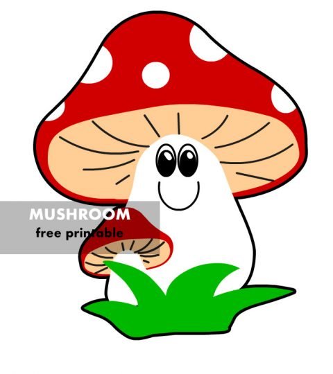 Red mushroom cartoon vector | Coloring Page