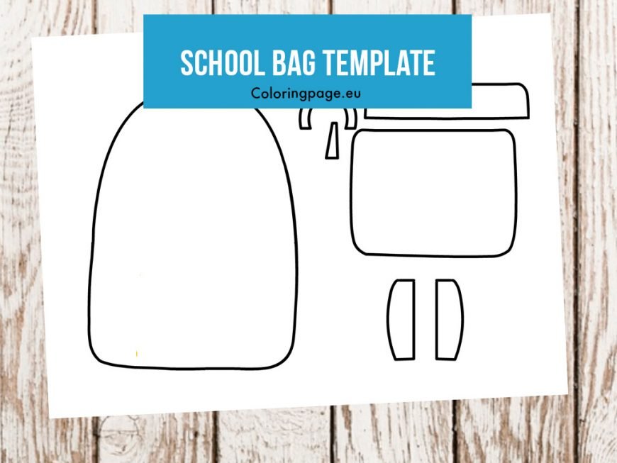Free School bag template | Coloring Page