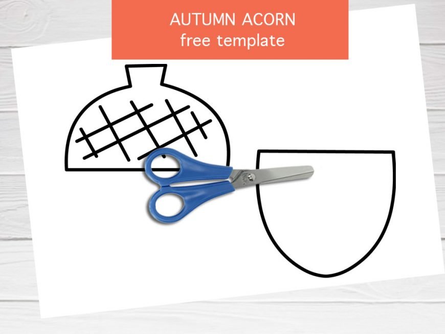 Autumn Acorn craft template | Coloring Page
