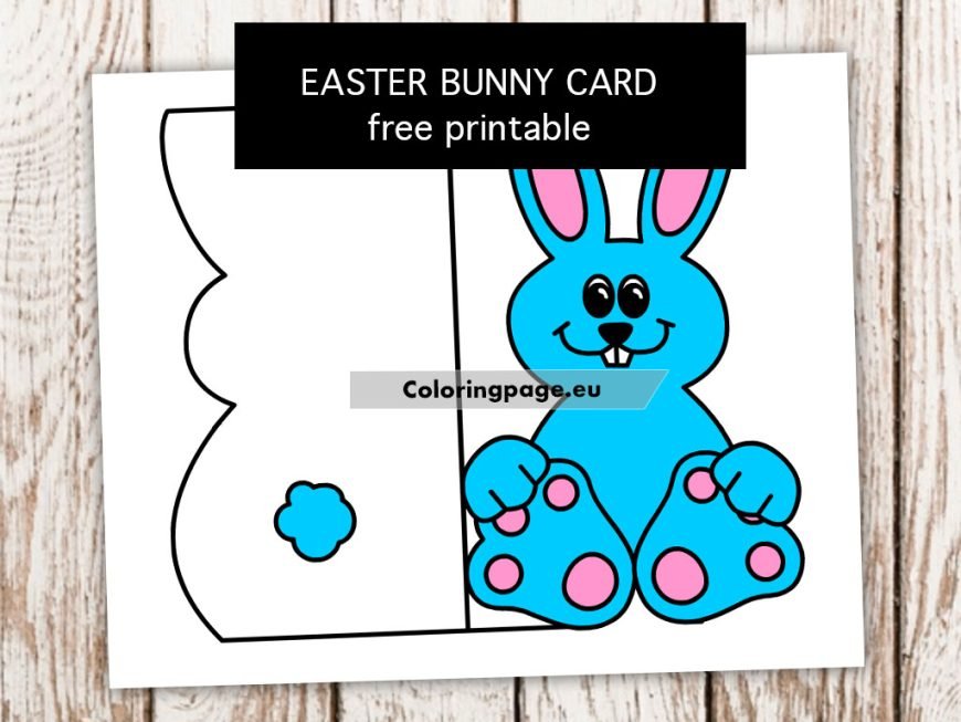 Easter bunny card printable | Coloring Page