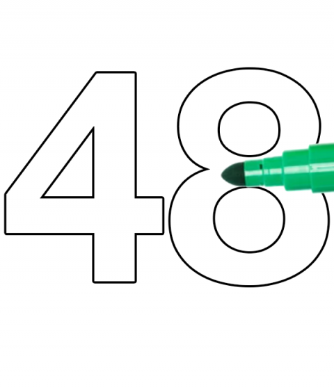 Number 48 template | Coloring Page