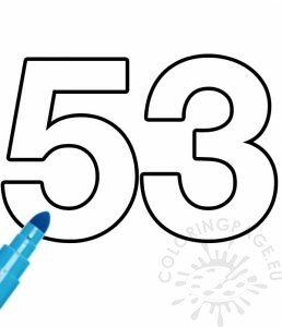 Printable number 53 | Coloring Page
