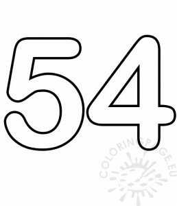 Number 54 template | Coloring Page