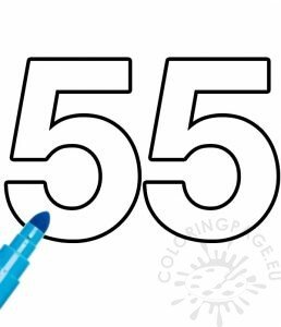 Number 55 template | Coloring Page