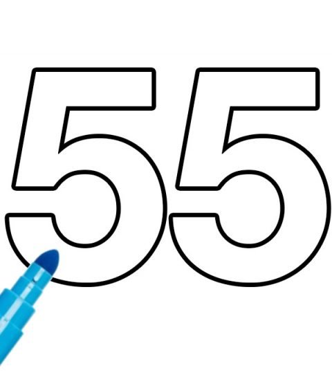 Number 55 template | Coloring Page