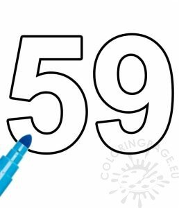 Printable Number 59 template | Coloring Page