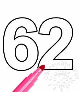 Number 62 outline | Coloring Page