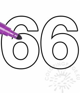 Number 66 template | Coloring Page
