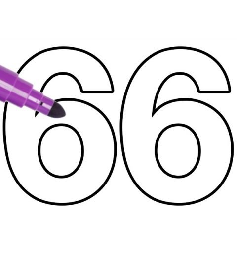 Number 66 template | Coloring Page