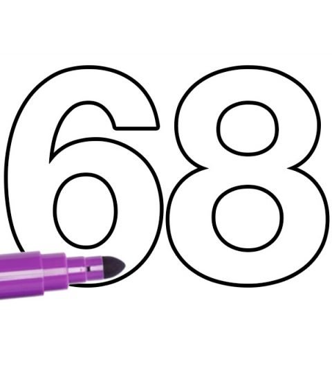 Number 68 template | Coloring Page