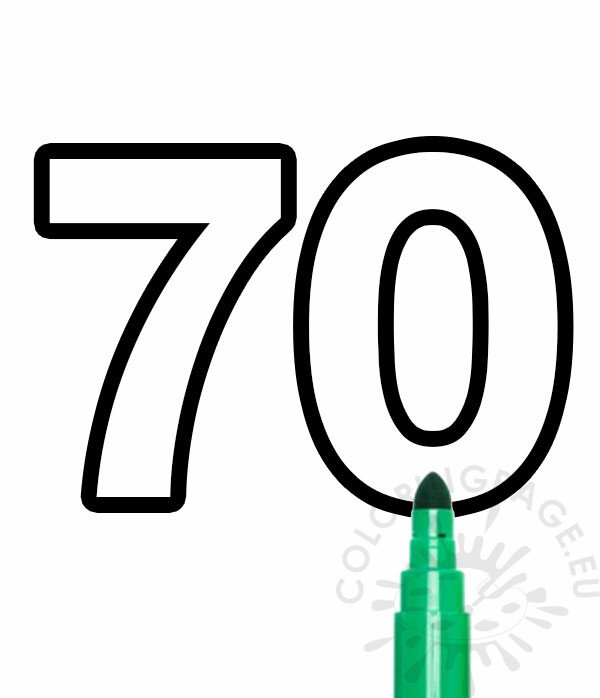 Number 70 Template Coloring Page