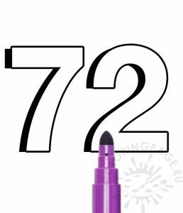 Number seventy-two template | Coloring Page