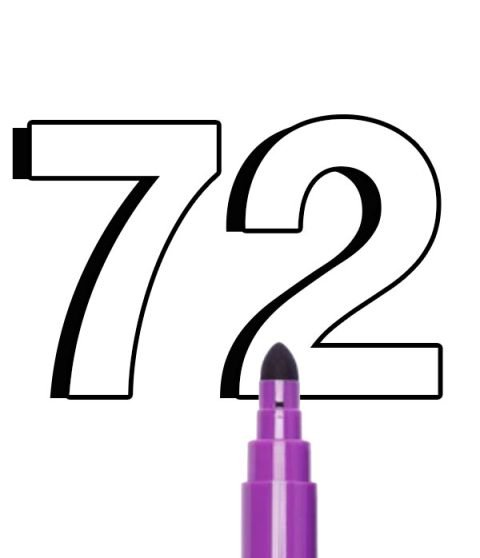 Number seventy-two template | Coloring Page