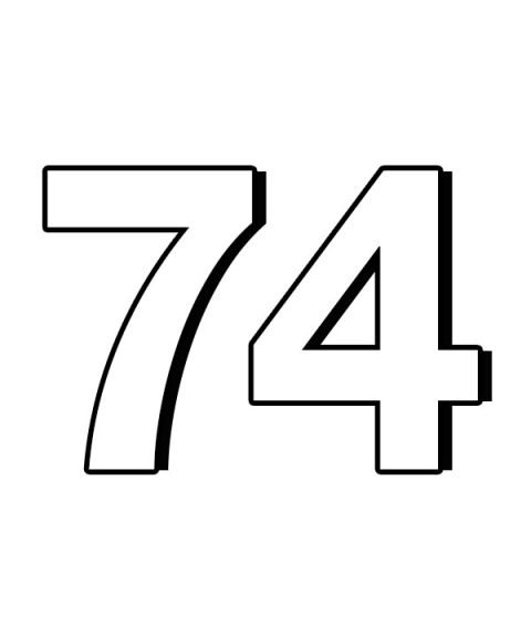 Printable Number 74 outline | Coloring Page