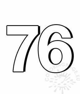 Number 76 template | Coloring Page