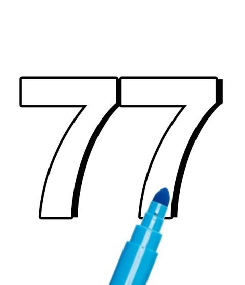 Number 77 outline | Coloring Page