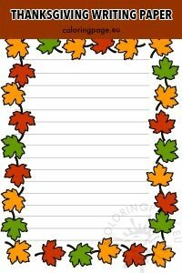 Free Thanksgiving Writing Paper | Coloring Page