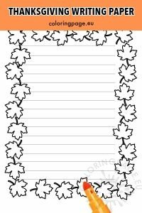 Thanksgiving Writing Paper Template | Coloring Page
