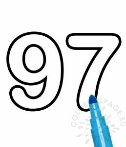 Number 97 outline | Coloring Page