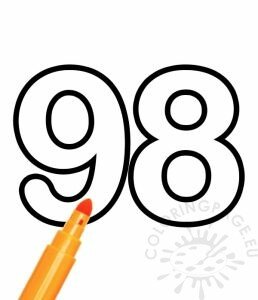 Number 98 template | Coloring Page