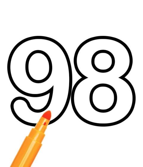 Number 98 template | Coloring Page