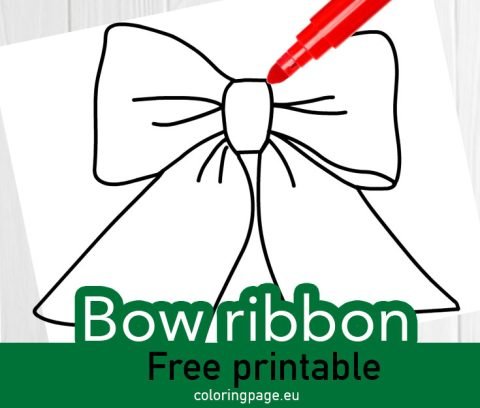 Bow ribbon template | Coloring Page