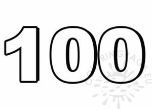 Number 100 Outline Template – Free to Print | Coloring Page