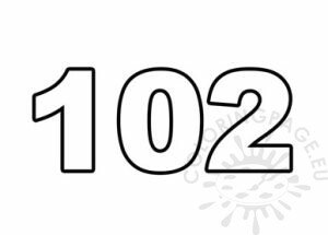 Number 102 template | Coloring Page