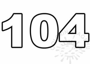 Number 104 template | Coloring Page