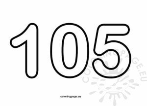 Number 105 printable | Coloring Page
