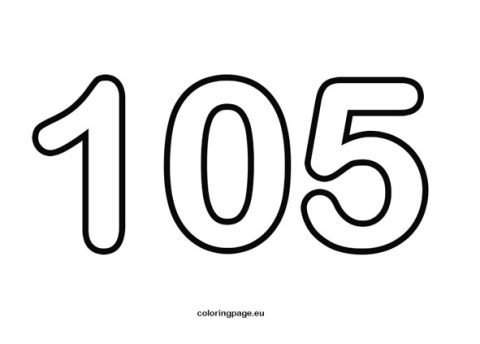 Number 105 printable | Coloring Page