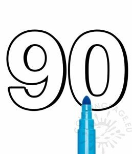 Number ninety template | Coloring Page