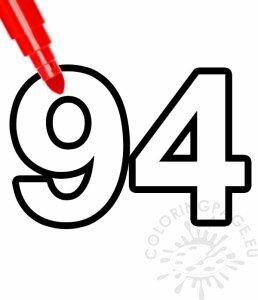 Printable number ninety four | Coloring Page