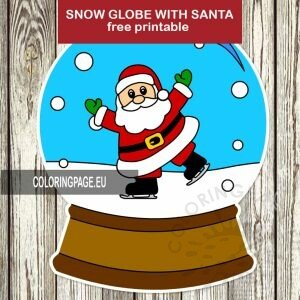 Snow Globe With Santa printable | Coloring Page