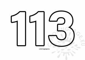 Number 113 printable | Coloring Page