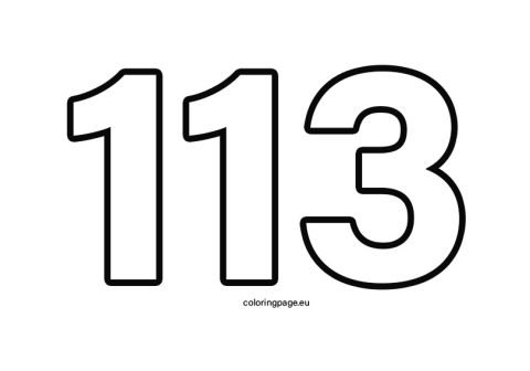 Number 113 printable | Coloring Page